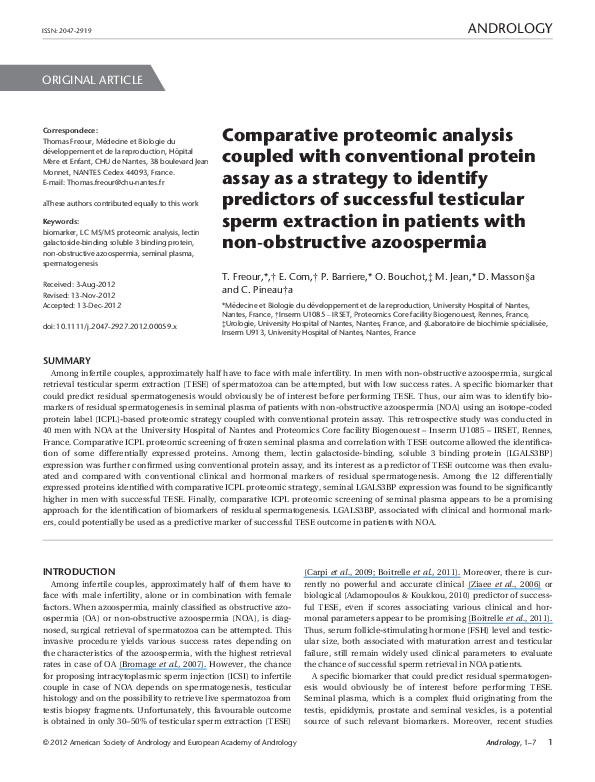 (PDF) Comparative proteomic analysis coupled with conventional protein assay as a strategy to ...