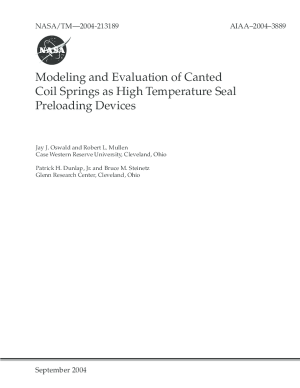(PDF) Modeling and evaluation of canted coil springs as high ...