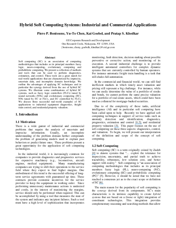 (PDF) Hybrid soft computing systems: industrial and commercial applications