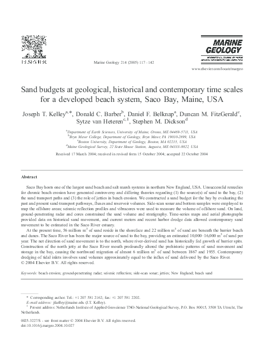 (PDF) Sand budgets at geological, historical and contemporary time ...