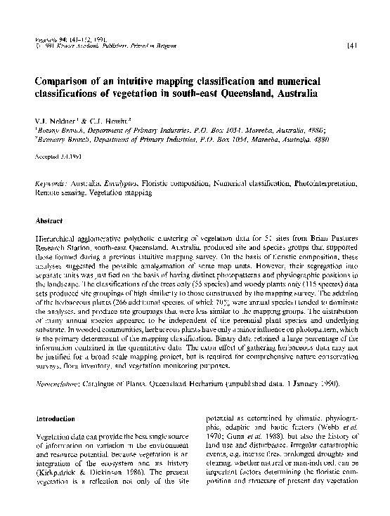 (PDF) Comparison of an intuitive mapping classification and numerical ...