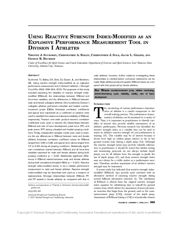 (PDF) Using reactive strength index-modified as an explosive performance measurement tool in ...