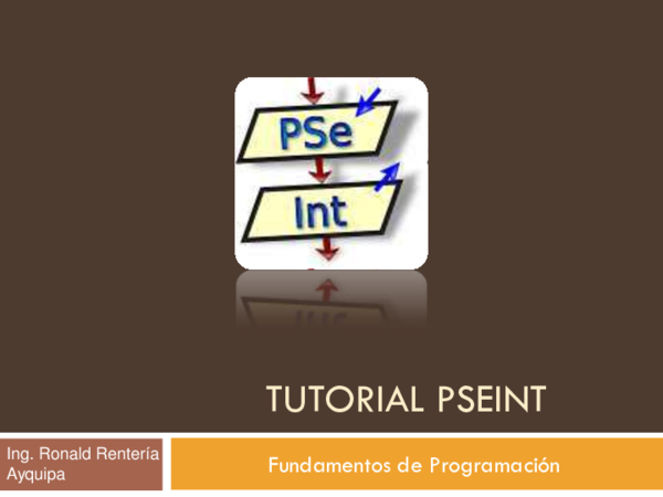 (PDF) TUTORIAL PSEINT Fundamentos de Programación