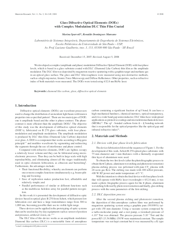 (PDF) Glass Difractive Optical Elements (DOEs) with complex modulation ...
