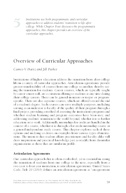 (PDF) Overview of curricular approaches