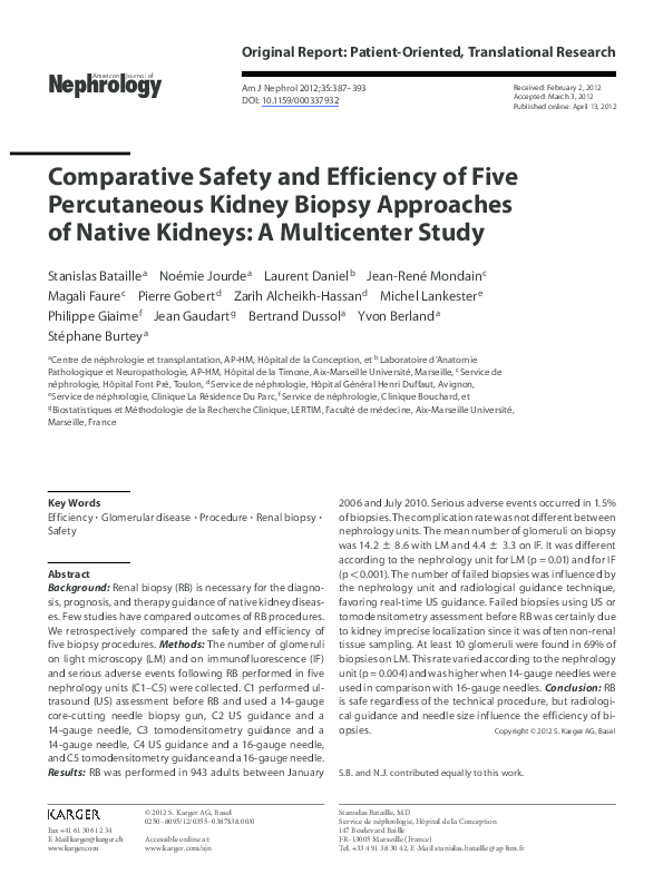 (PDF) Comparative Safety and Efficiency of Five Percutaneous Kidney ...