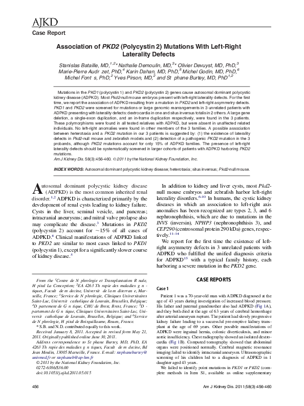 (PDF) Association of PKD2 (Polycystin 2) Mutations With Left-Right ...