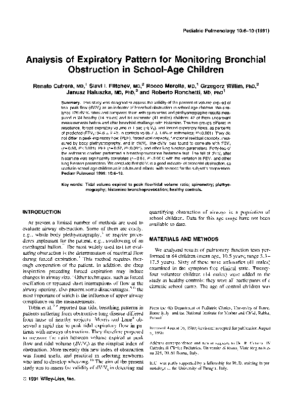 (PDF) Analysis of expiratory pattern for monitoring bronchial ...