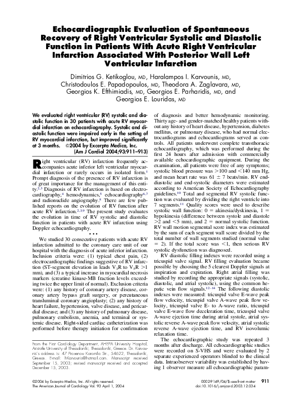 (PDF) Echocardiographic evaluation of spontaneous recovery of right ...