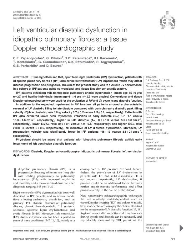 (PDF) Left ventricular diastolic dysfunction in idiopathic pulmonary ...