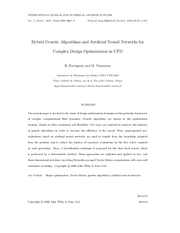 (PDF) Hybrid genetic algorithms and artificial neural networks for ...