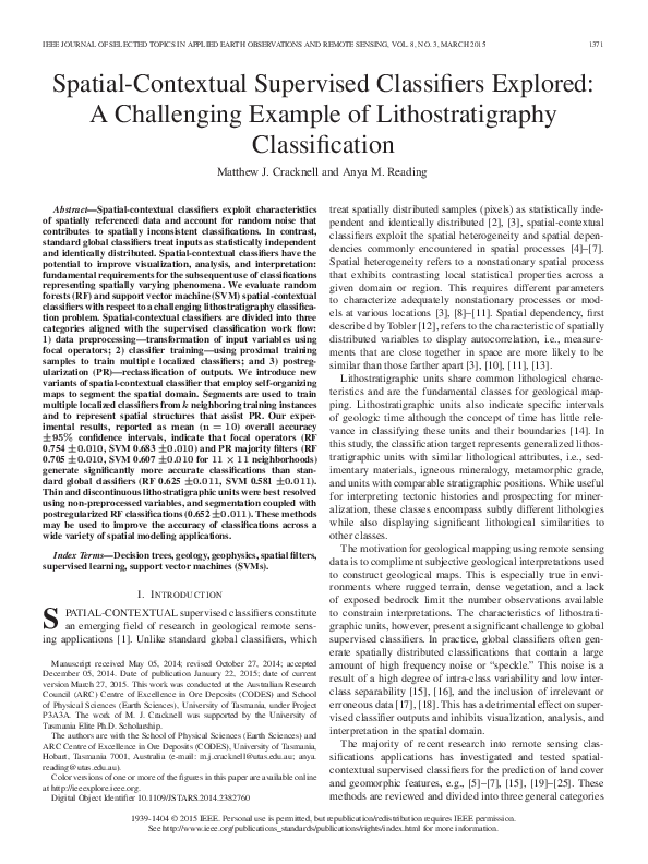 Pdf Spatial Contextual Supervised Classifiers Explored A Challenging Example Of