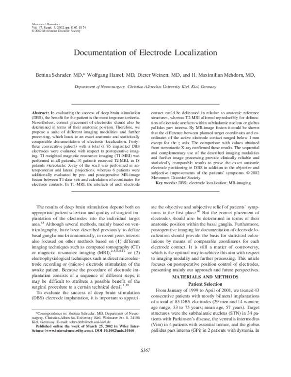 (PDF) Documentation of electrode localization