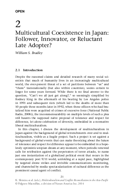 (PDF) Multicultural Coexistence in Japan: Follower, Innovator, or ...