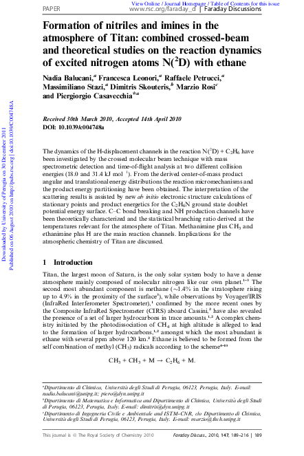 (PDF) The reactivity of methanimine radical cation (H2CNH•+) and its ...