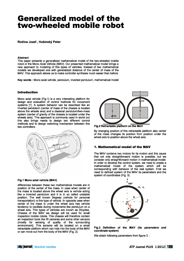 (PDF) Generalized model of the two-wheeled mobile robot