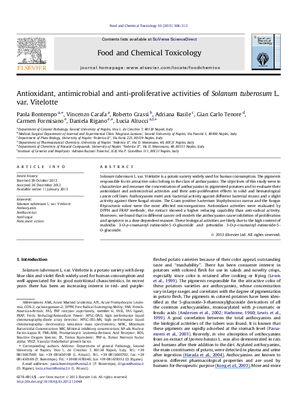 (PDF) Antioxidant, antimicrobial and anti-proliferative activities of ...