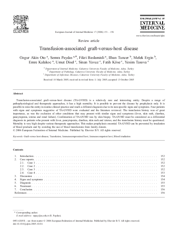 (PDF) Transfusion-associated graft-versus-host disease
