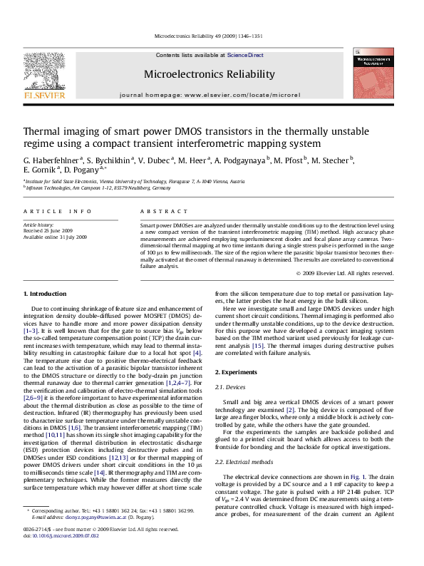 (PDF) Thermal imaging of smart power DMOS transistors in the thermally ...