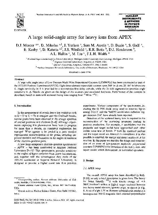 (PDF) A large solid-angle array for heavy ions from APEX