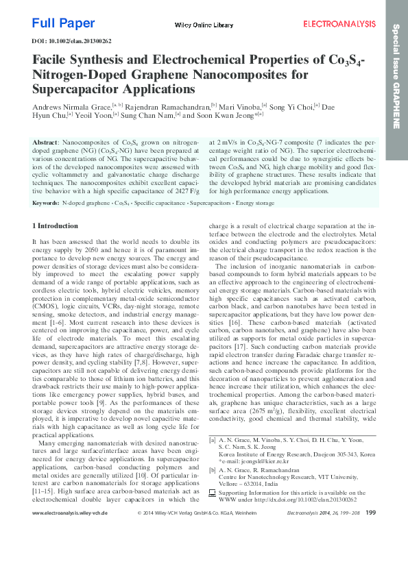 (PDF) Facile synthesis and electrochemical properties of two ...