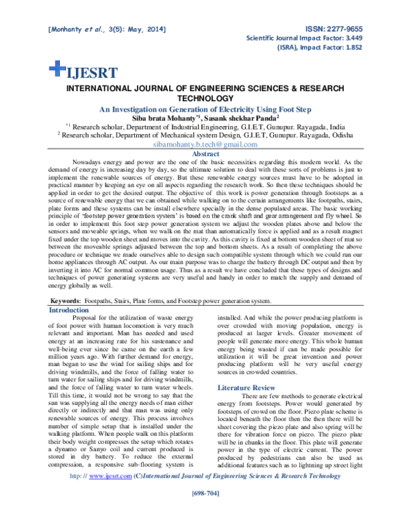 (PDF) INTERNATIONAL JOURNAL OF ENGINEERING SCIENCES & RESEARCH ...