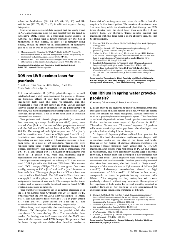 (PDF) 308 nm UVB excimer laser for psoriasis