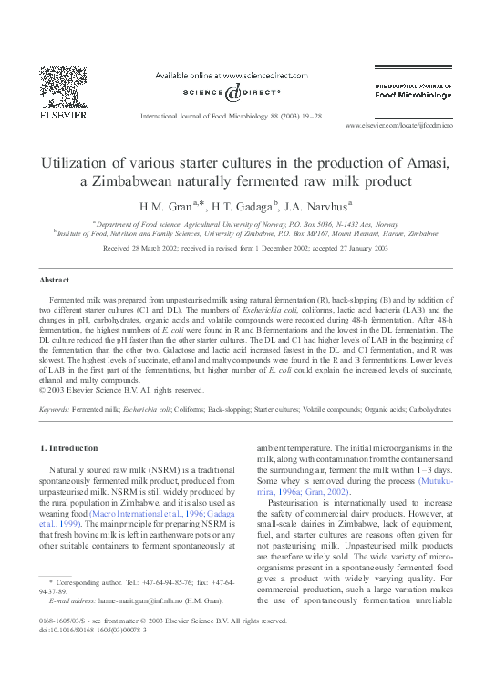 (PDF) Utilization of various starter cultures in the production of ...