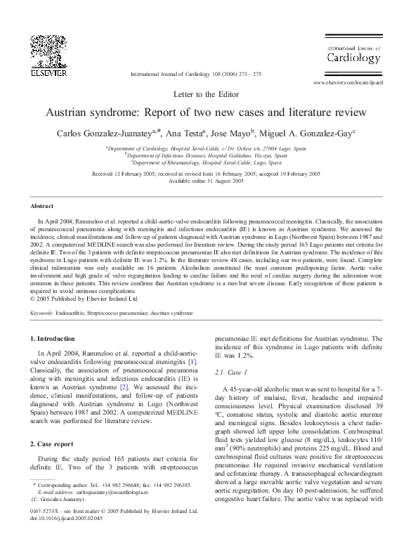 (PDF) Austrian syndrome: Report of two new cases and literature review