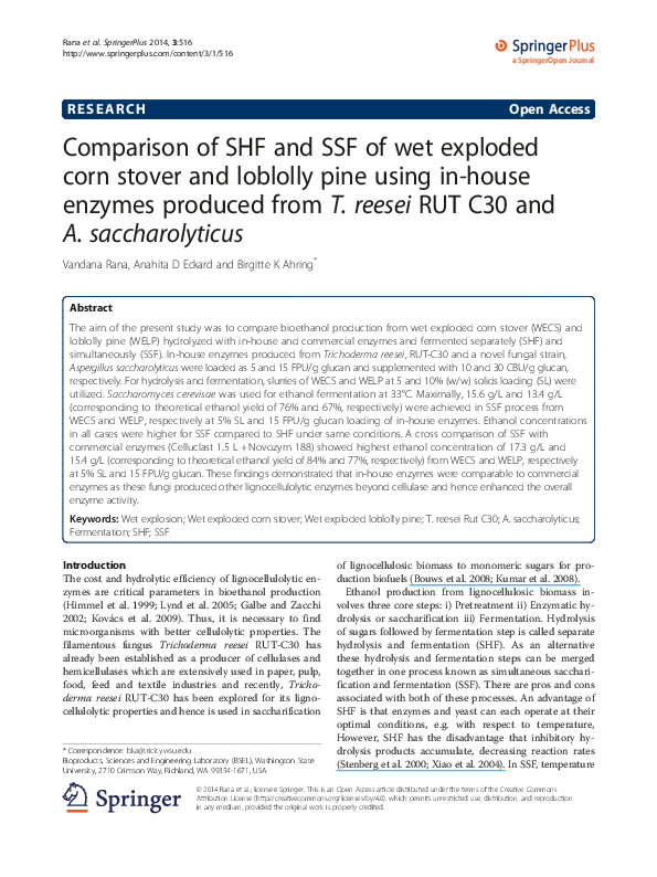 (PDF) Comparison of SHF and SSF of wet exploded corn stover and ...