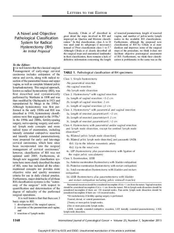 Pdf A Novel And Objective Pathological Classification System For