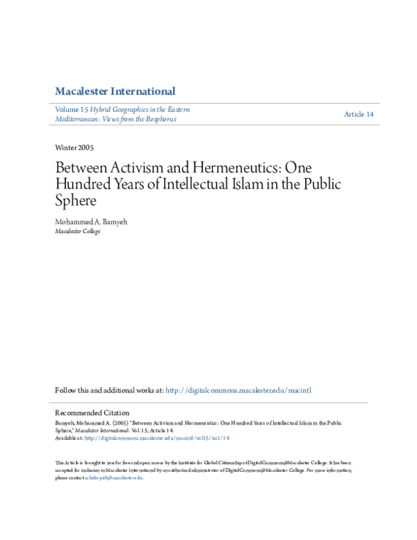 (PDF) Intellectual Islam and Secularism in Politics