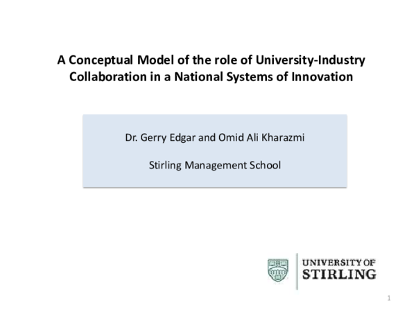 (PDF) A Conceptual Model of the role of University-Industry ...