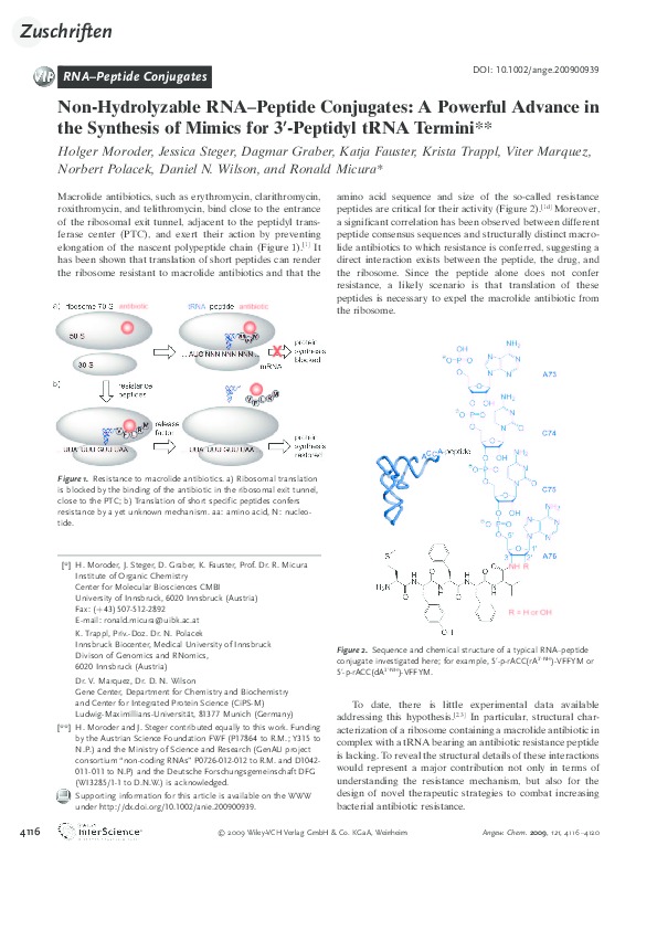 (PDF) Non-Hydrolyzable RNA-Peptide Conjugates: A Powerful Advance in ...