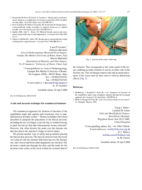 (PDF) A safe and accurate technique for transbuccal incisions