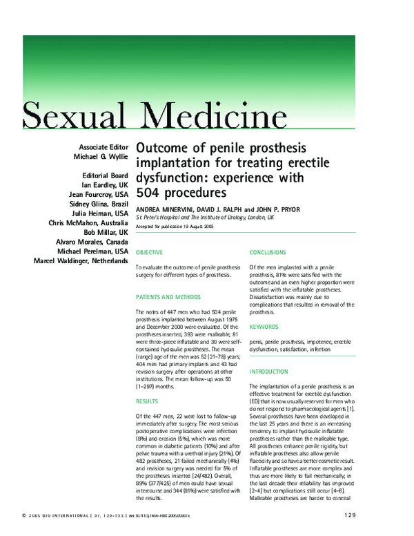 (PDF) Experience with Tube® (Promedon) Malleable Penile Implant ...