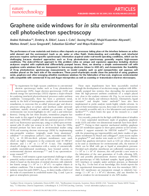 (PDF) Graphene oxide windows for in situ environmental cell ...