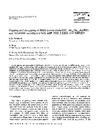 (PDF) Capping and decapping of MBE grown GaAs(001), Al0.5Ga0.5As(001 ...