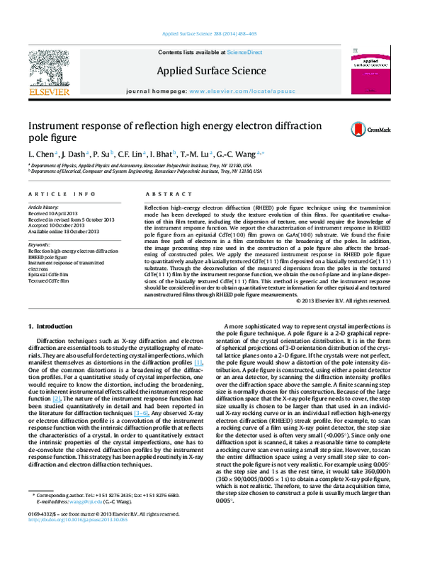 (PDF) Instrument response of reflection high energy electron ...