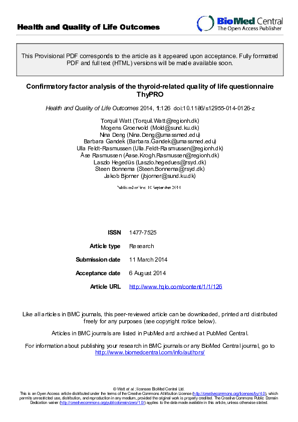(PDF) Confirmatory factor analysis of the thyroid-related quality of ...