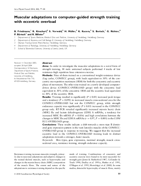 (PDF) Muscular adaptations to computer-guided strength training with ...