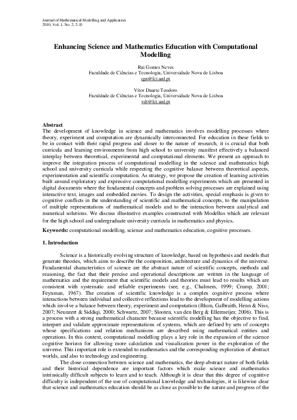 (PDF) Enhancing Science and Mathematics Education with Computational Modelling