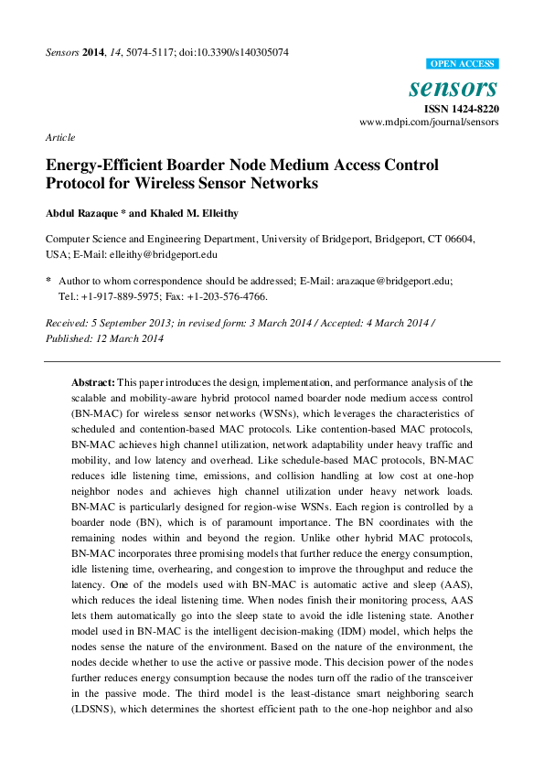 (PDF) Energy-Efficient Boarder Node Medium Access Control Protocol for ...