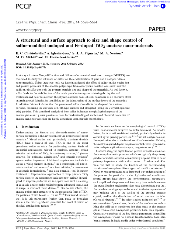 (PDF) A structural and surface approach to size and shape control of ...