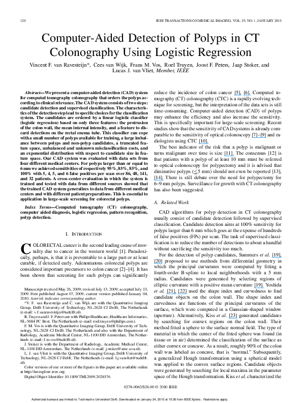 (PDF) [Computer-aided detection of polyps in CT colonography]