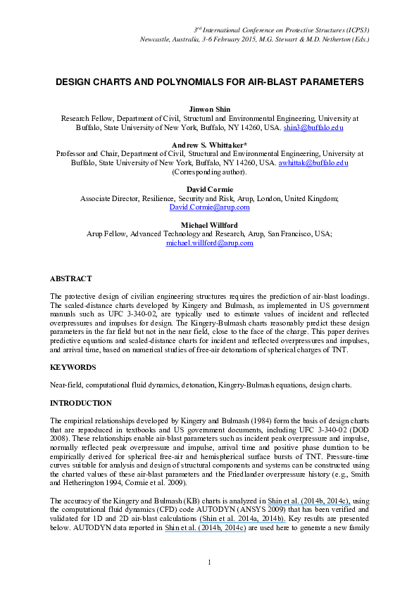 (PDF) Design charts and polynomials for air-blast parameters
