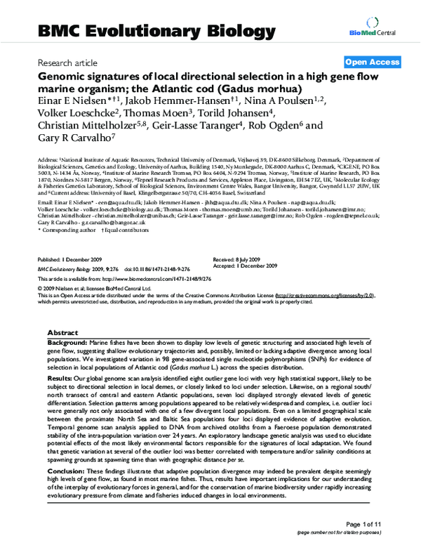 (PDF) Genomic signatures of local directional selection in a high gene ...