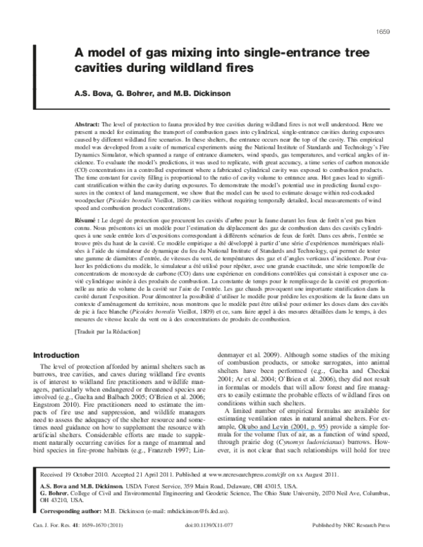 (PDF) A model of gas mixing into single-entrance tree cavities during ...