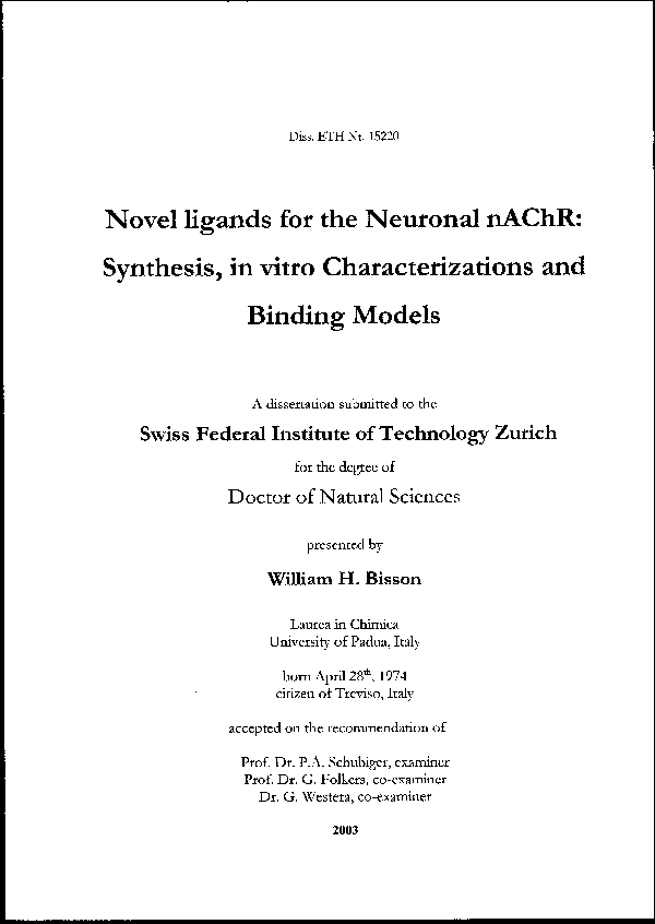 (PDF) Novel ligands for the neuronal nAChR