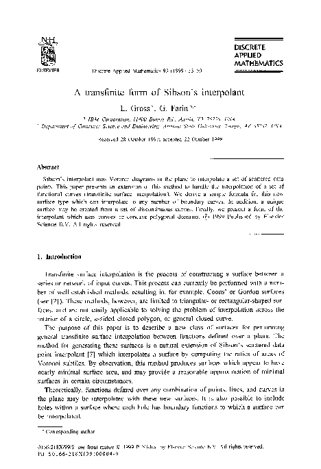 (PDF) A transfinite form of Sibson's interpolant